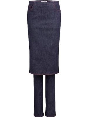 Alaïa ALAÏA Straight Leg Jeans With Integrated Skirt Overlay Bleu Fonce