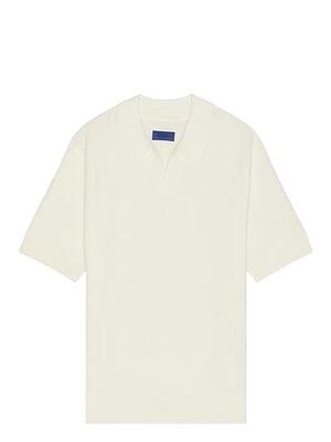 Saturdays Nyc Alex Merino Wool Open Placket Polo - Ivory