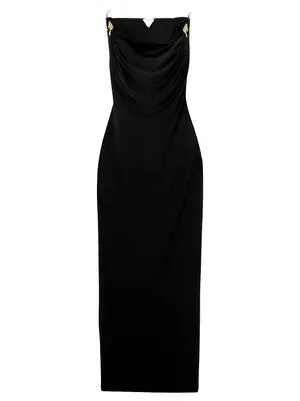 Bottega Veneta Embellished Ruched Maxi Dress - Black