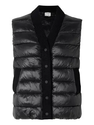 Varley Colwyn Combo Quilted Shell Vest With Ribbed-knit Trims - Black