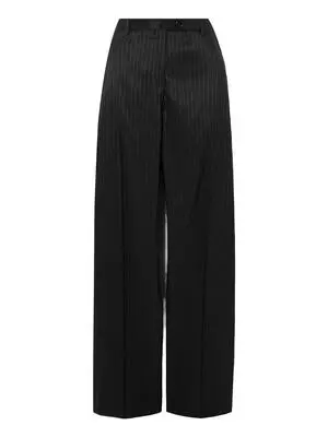 Acne Studios Pinstriped Taffeta Straight-leg Trousers - Black
