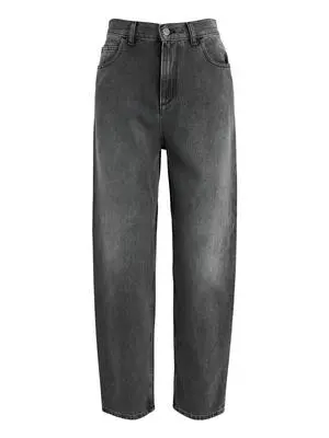 Moncler Faded Cropped Straight-leg Jeans - Grey