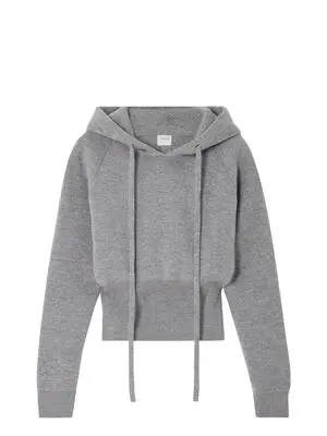 PATOU Appliquéd Merino Wool-blend Hoodie - Gray