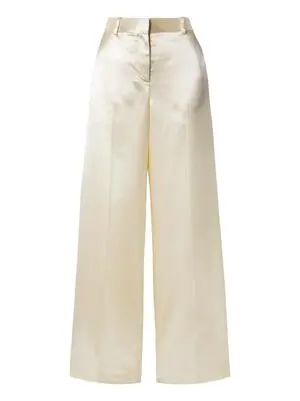 THE ROW Encore Straight-leg Satin Pants - Neutrals