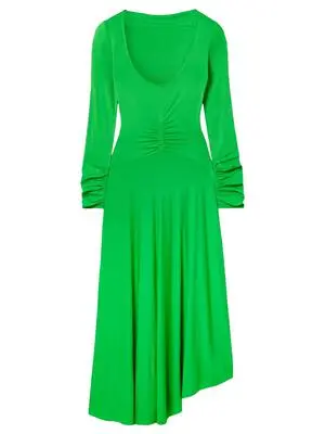 Acne Studios Ruched Stretch-jersey Maxi Dress - Green