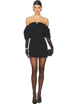 NANA JACQUELINE Bow Detail Crepe Mini Dress - Black