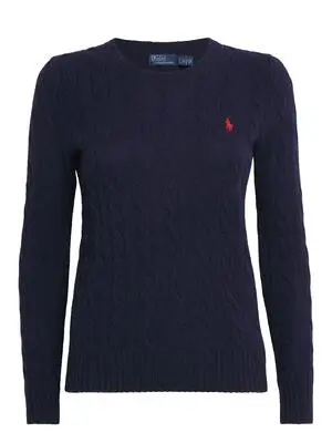 Polo Ralph Lauren Wool-cashmere Julianna Cable Knit Sweater - Blue