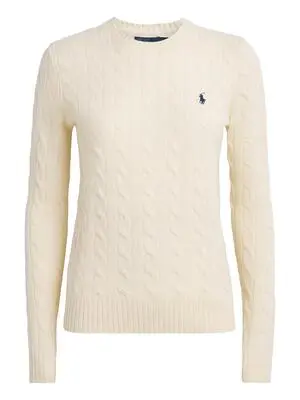 Polo Ralph Lauren Wool-cashmere Julianna Cable Knit Sweater - Ivory