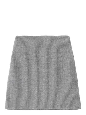 LIBEROWE Mathilde Ribbed Cashmere Mini Skirt - Gray