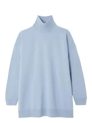 LESET Zoe Knitted Turtleneck Sweater - Blue