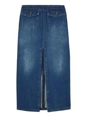 CHLOÉ Chloé Organic Denim Midi Skirt With Front Split