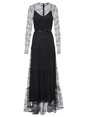 Max Mara Modane Lace Maxi Dress - Black