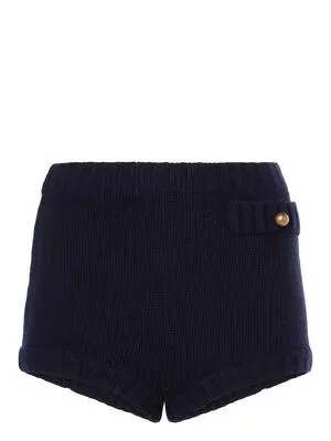 Chloé High-rise Wool And Cashmere Shorts - Blue