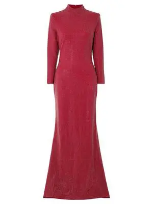 Solace London Vivienne Crystal-embellished Crepe Gown - Red