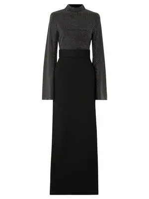 Solace London The Lolo Crystal-embellished Crepe Gown - Black