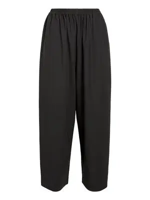 Eskandar Wool Blend Wide-leg Trousers - Black