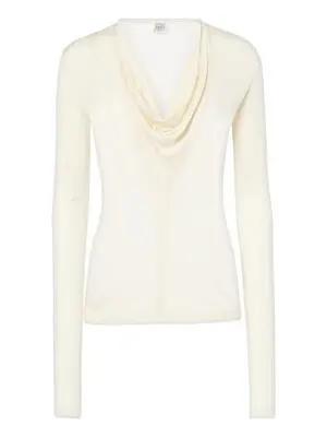 TOTEME Draped Long Sleeve Top - Neutrals