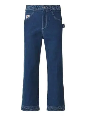 BODE Knolly Brook Embroidered Wide-leg Jeans - Blue