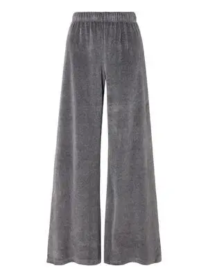 Suzie Kondi Zephyra Cotton-blend Velour Wide-leg Pants - Gray
