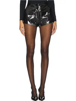 LOVERS AND FRIENDS Patent Faux Leather Shorts - Black