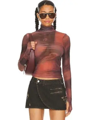 AFRM AFRM Zadie Mesh Top Rust