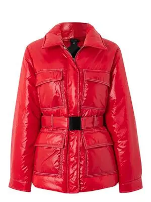 Perfect Moment Jade Belted Quilted Padded Glossed-shell Ski Jacket - Red