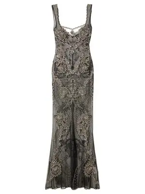 CLIO PEPPIATT Cora Embellished Tulle Gown - Silver