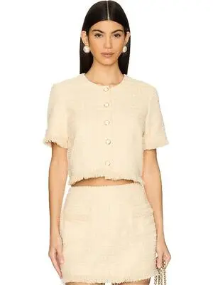 Amanda Uprichard Andrea Tweed Top - Beige