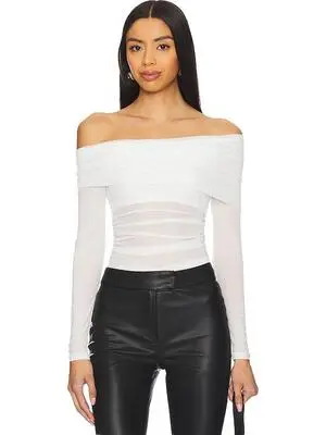 Superdown Off-shoulder Sheer Top - Ivory