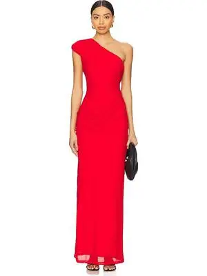 Superdown One-shoulder Maxi Dress - Red
