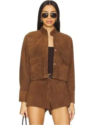 ZUT Cropped Hair-on Cowhide Leather Jacket - Brown