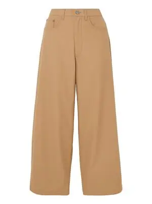 Maria Mcmanus Organic Cotton-twill Wide-leg Trousers - Brown