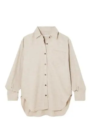 Maria Mcmanus Oversized Cotton And Wool-blend Flannel Shirt - Neutrals