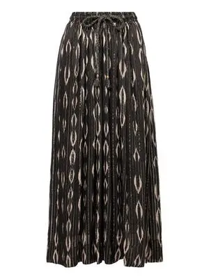 Isabel Marant Étoile Samila Pleated Printed Midi Skirt - Multicoloured