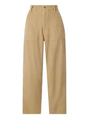 Polo Ralph Lauren Polo Ralph Lauren The Ricky Cropped Cotton Straight-Leg Pants Neutrals