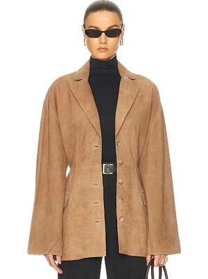 EAVES EAVES Salta Suede Jacket Tan