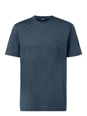 Zegna Logo Cotton T-shirt - Blue