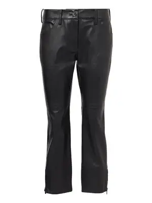 Magda Butrym Low-rise Leather Capris - Black