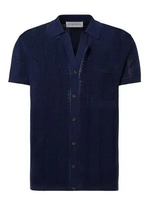King & Tuckfield Knitted Wool Shirt - Blue
