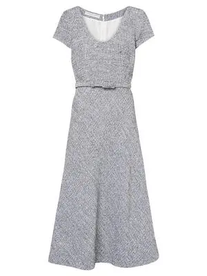 Alessandra Rich Sequined Tweed Midi Dress - Grey