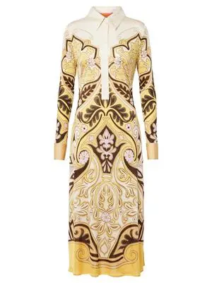 La DoubleJ Perry Printed Midi Shirt Dress - Multicoloured