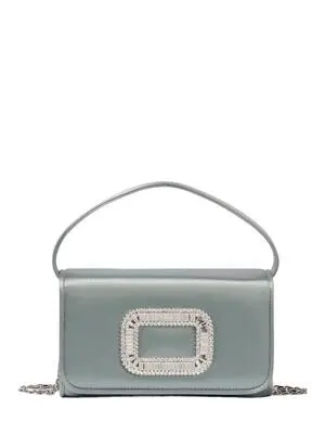 ROGER VIVIER Roger Vivier Pilgrim Micro Satin Clutch Grey