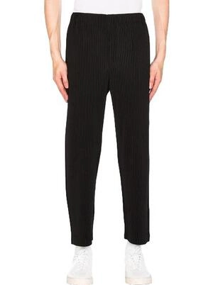 Issey Miyake Pleated Straight Leg Trousers - Black