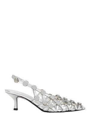 Attico Grid 50mm Slingback - Silver