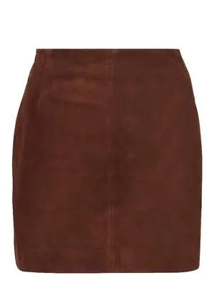 Nour Hammour Remi Suede Mini Skirt - Beige