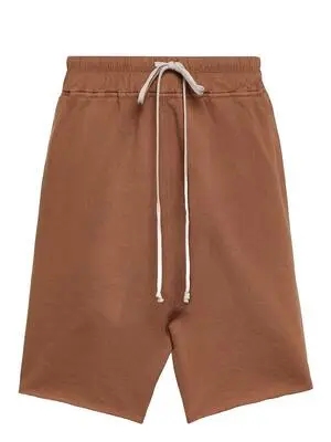 Rick Owens Cotton Jersey Shorts - Brown