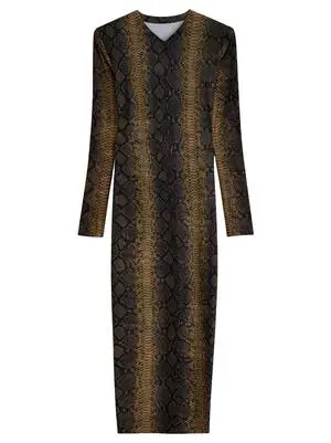 Norma Kamali Python-print Stretch-jersey Maxi Dress - Multicoloured