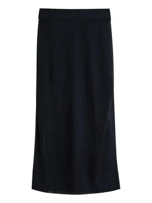 SAINT LAURENT Saint Laurent Semi-Sheer Knitted Midi Skirt