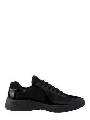 Prada Prada Patent Leather-Blend America's Cup Sneakers Black