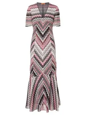 Missoni Zigzag Lame Midi Dress - Multicoloured